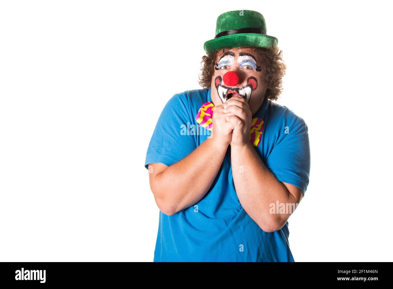 Holidays. Funny fat clown. White background Stock Photo - Alamy