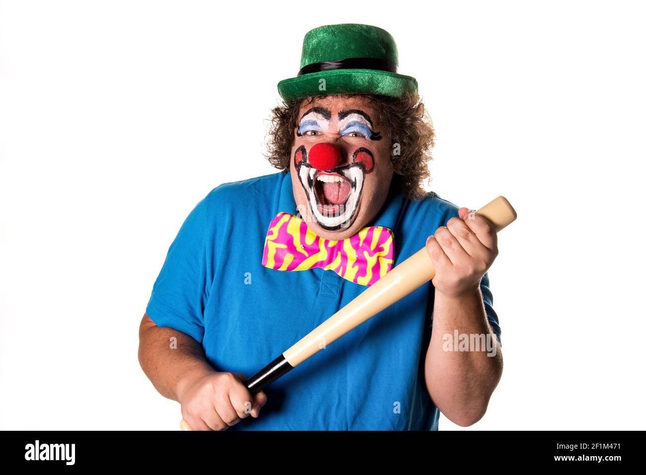 Holidays. Funny fat clown. White background Stock Photo - Alamy