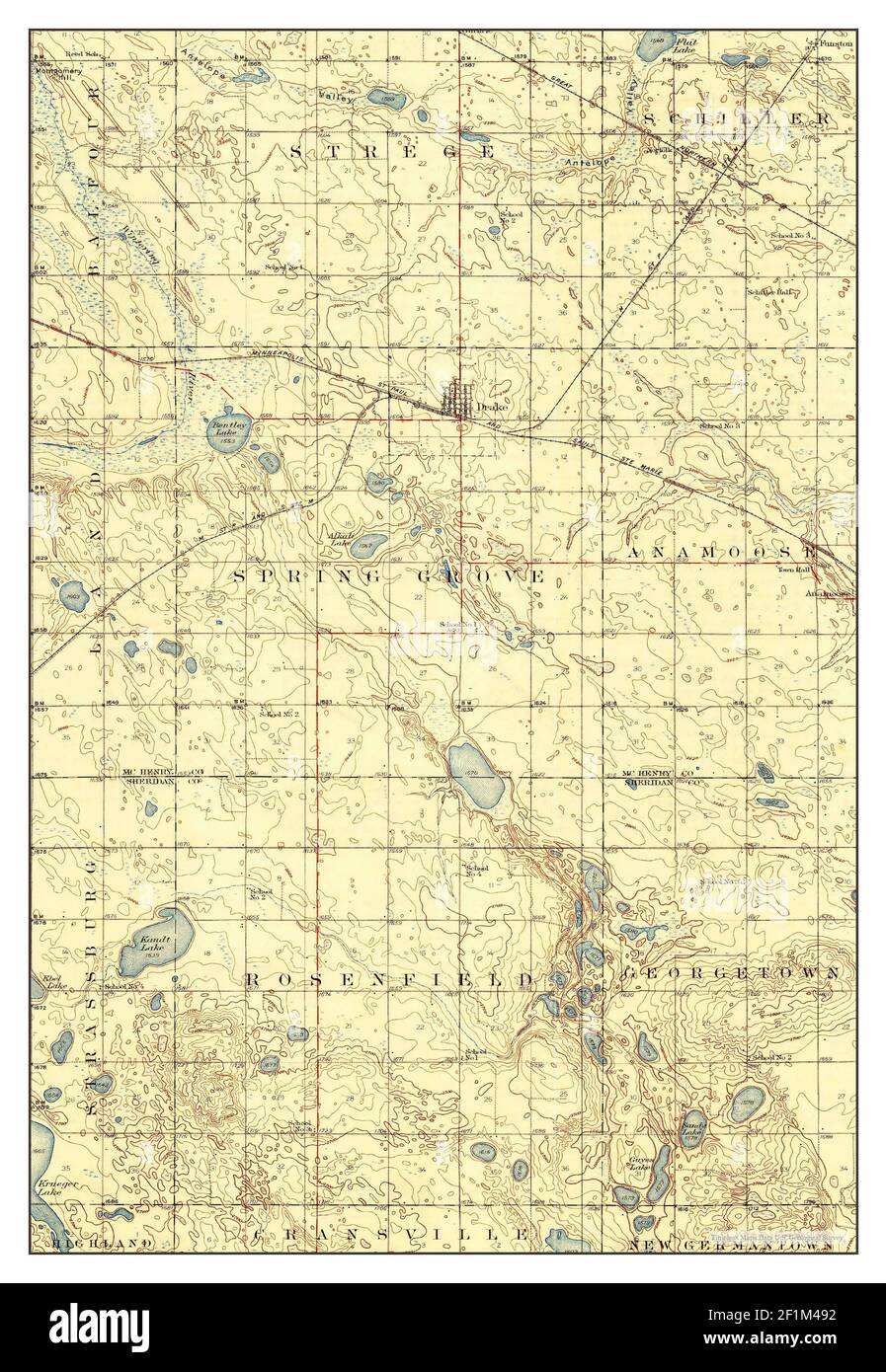 Drake, North Dakota, map 1930, 1:62500, United States of America by ...