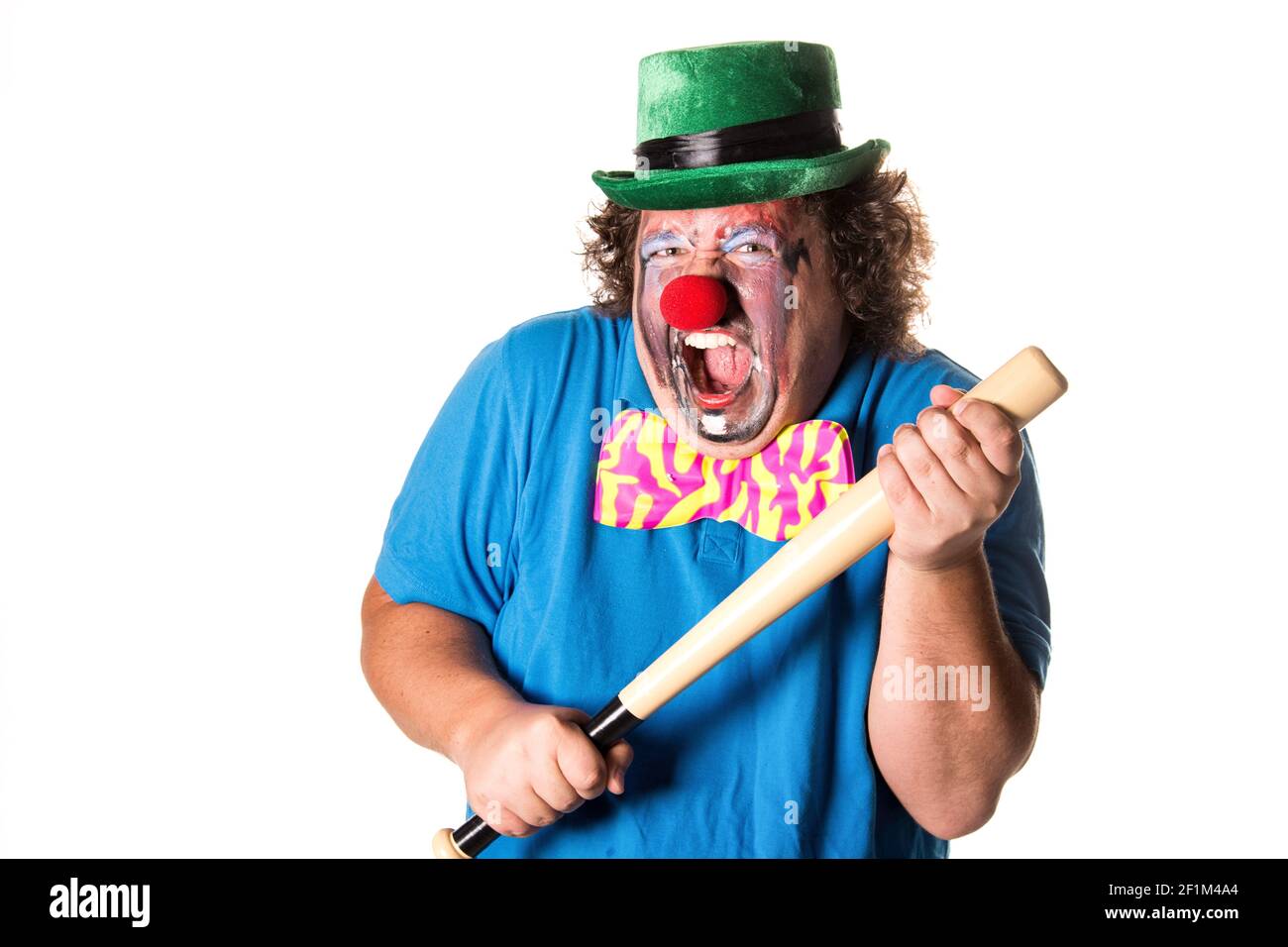 Holidays. Funny fat clown. White background Stock Photo - Alamy