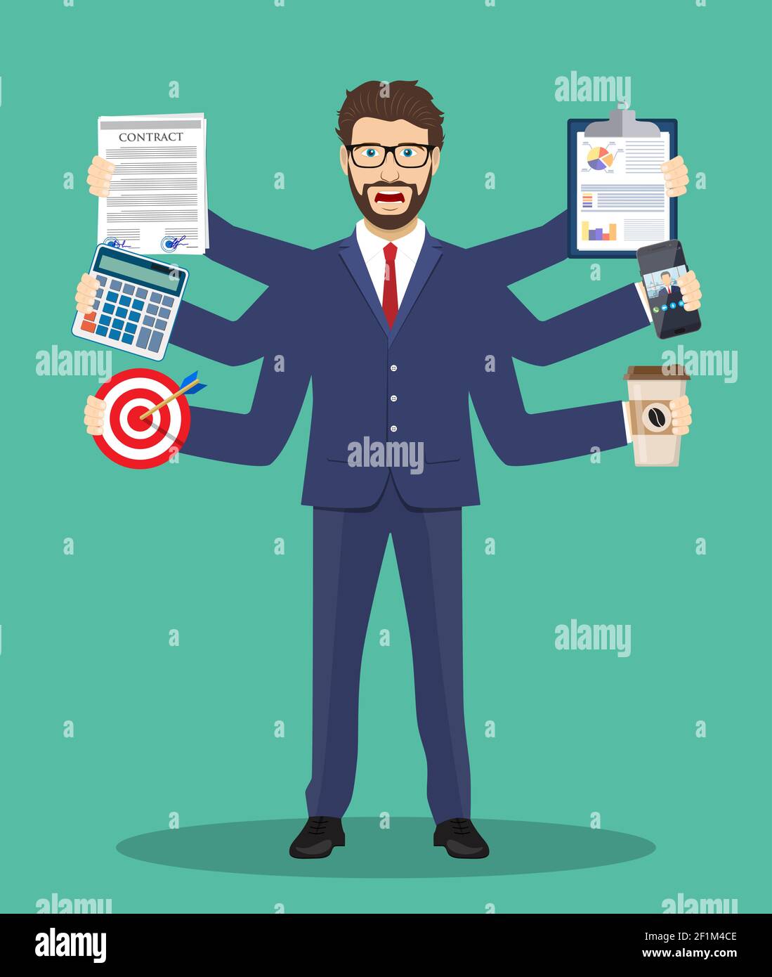Secretary multitasking Stock Vector Images - Alamy