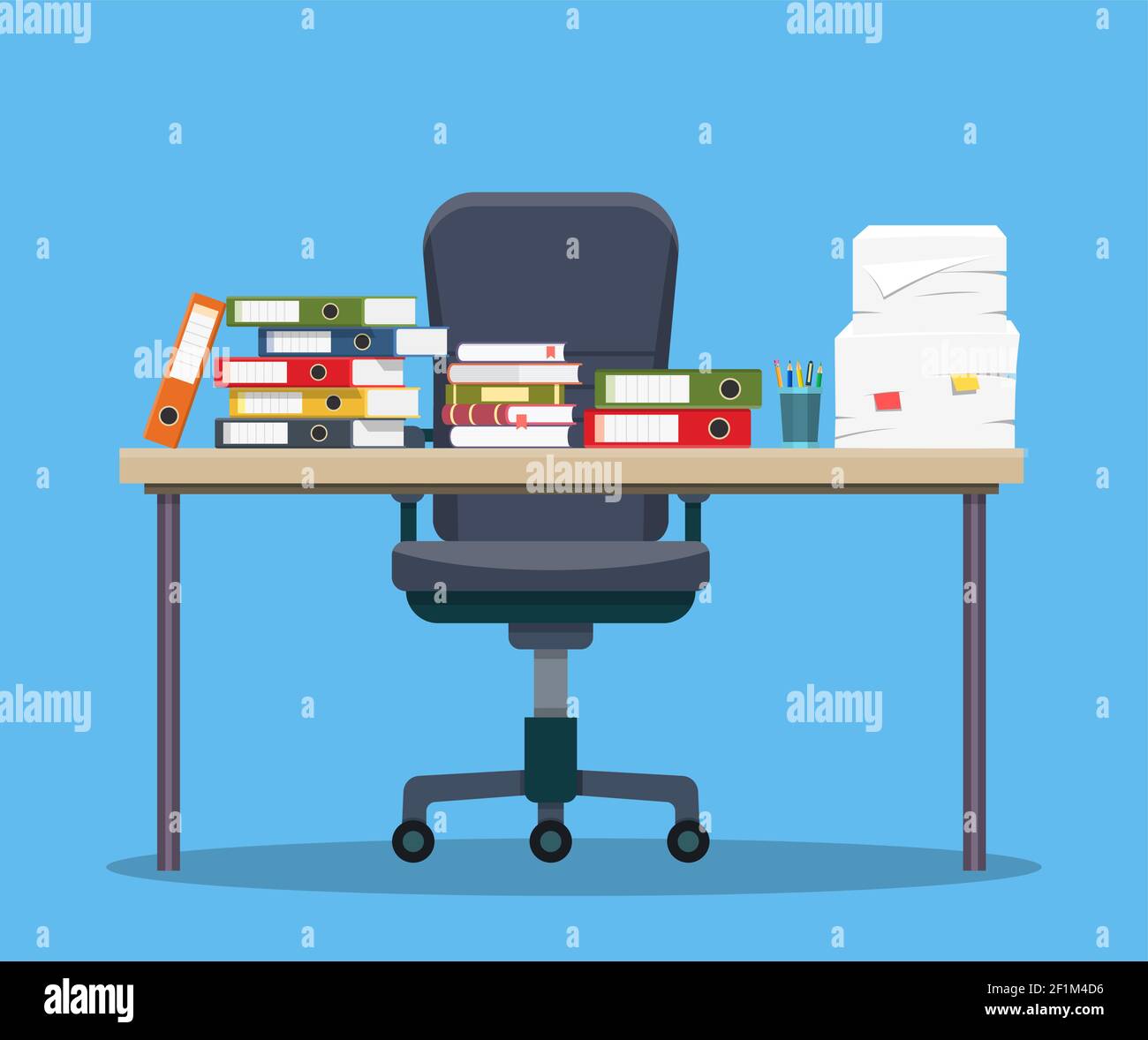 Busy cluttered office table Stock Vector Image & Art - Alamy