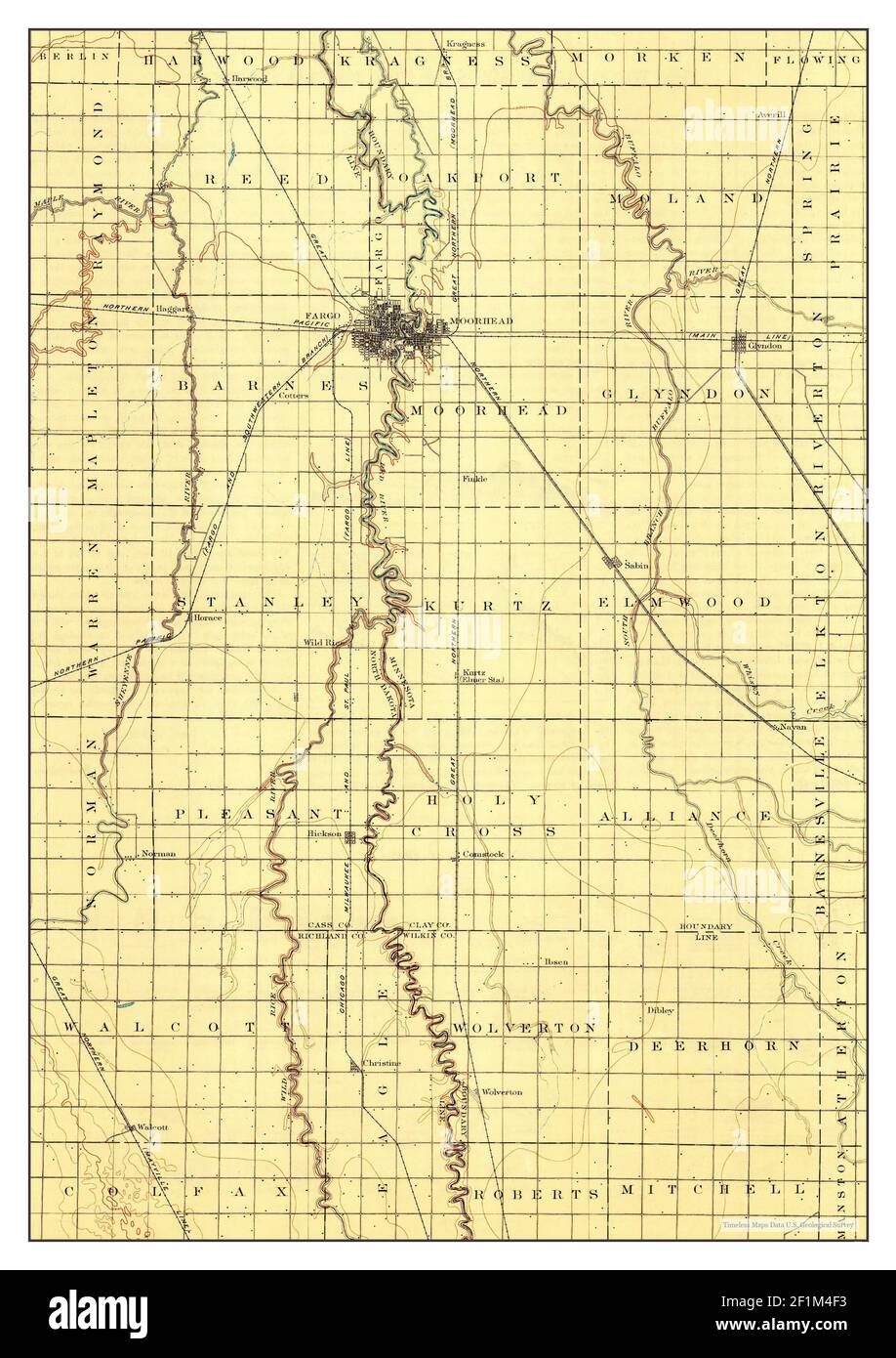 Fargo map Cut Out Stock Images & Pictures - Alamy