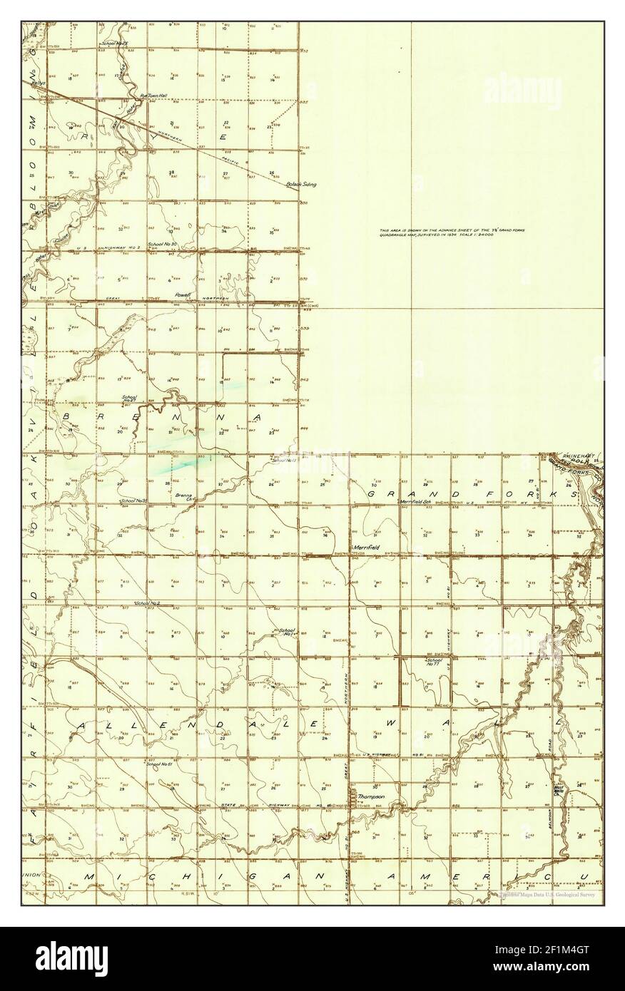 Map of grand forks hi-res stock photography and images - Alamy