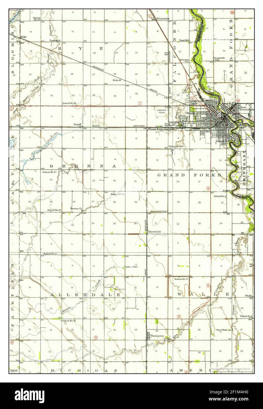 Map of grand forks hi-res stock photography and images - Alamy