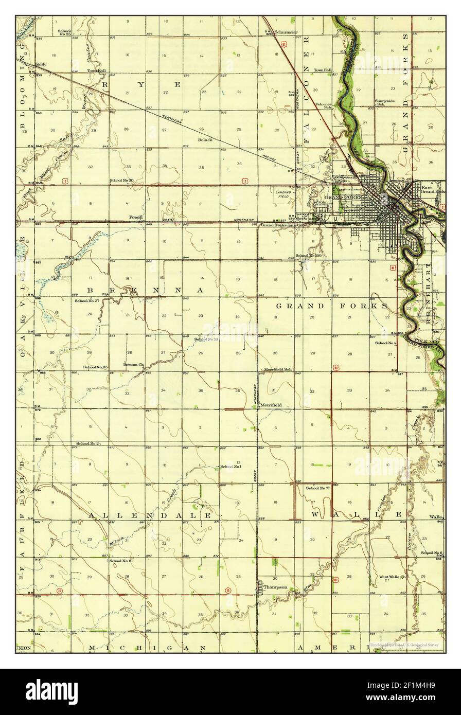 Map of grand forks hi-res stock photography and images - Alamy