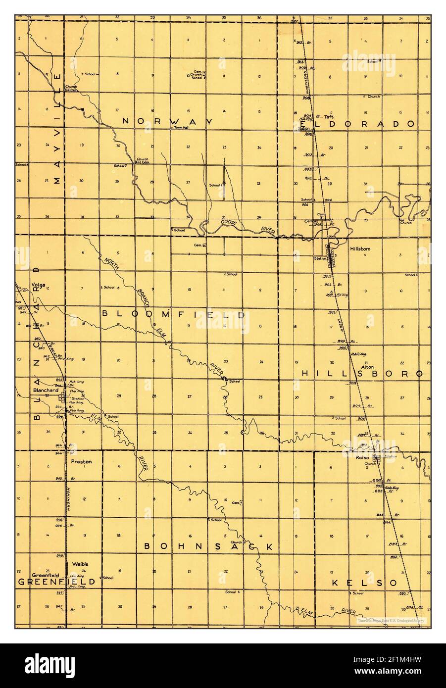 Kelso, North Dakota, map 1918, 1:62500, United States of America by ...