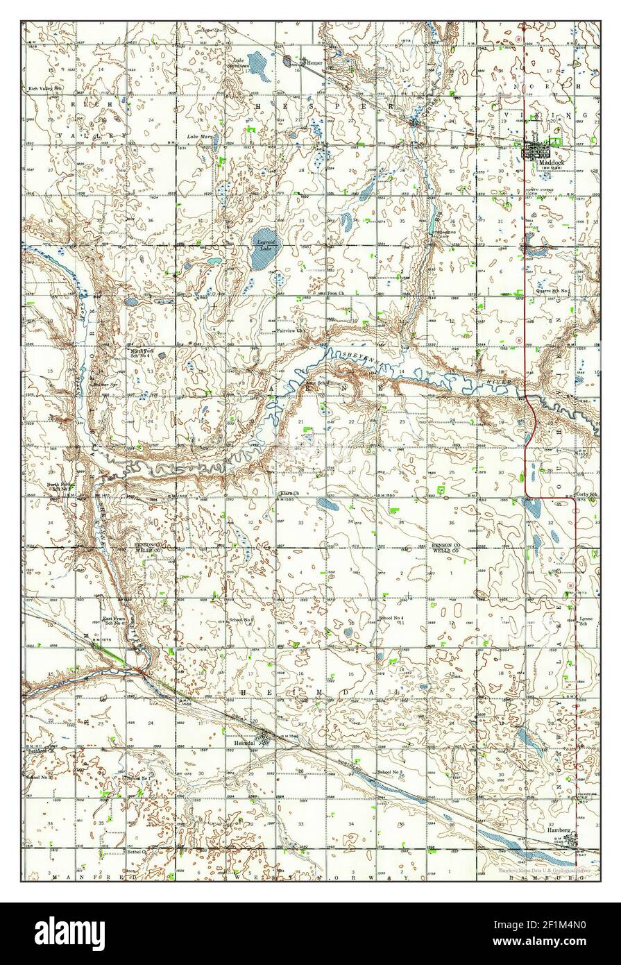 Map of maddock north dakota Cut Out Stock Images & Pictures - Alamy