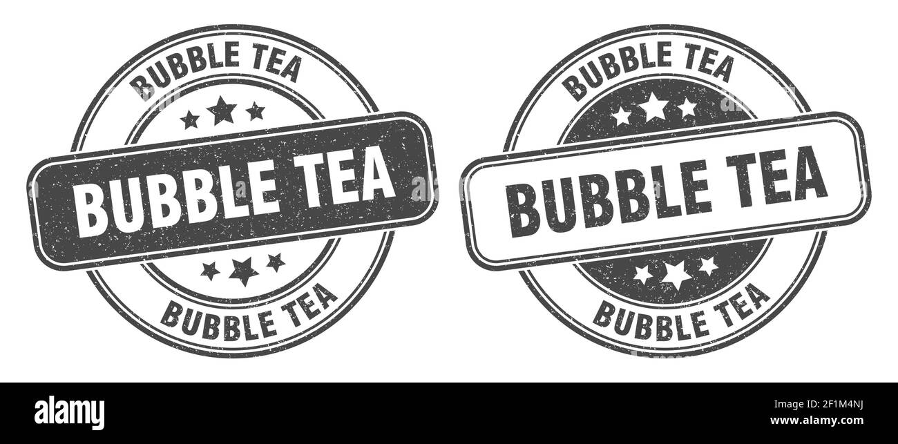 bubble tea stamp. bubble tea sign. round grunge label Stock Vector ...
