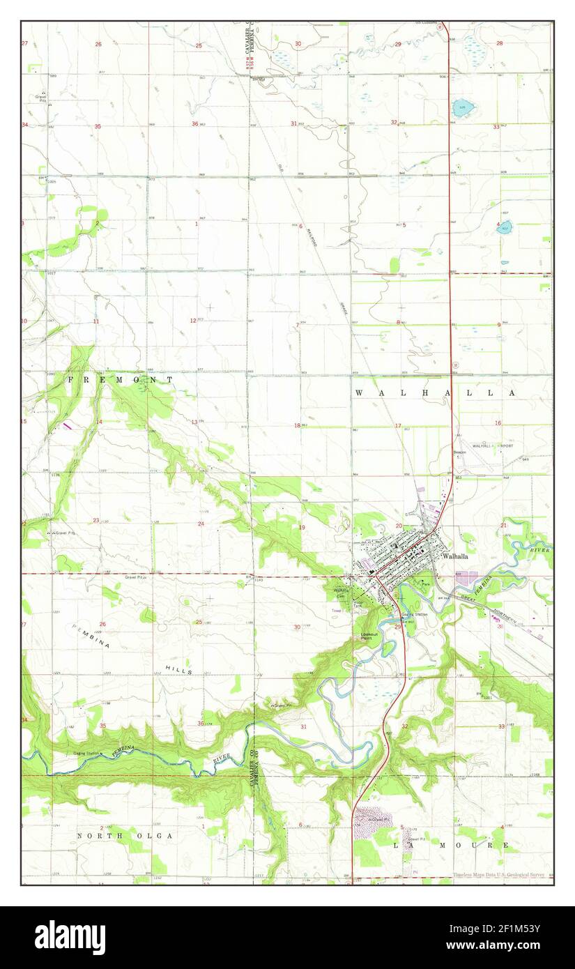 Walhalla, North Dakota, map 1964, 1:24000, United States of America by ...