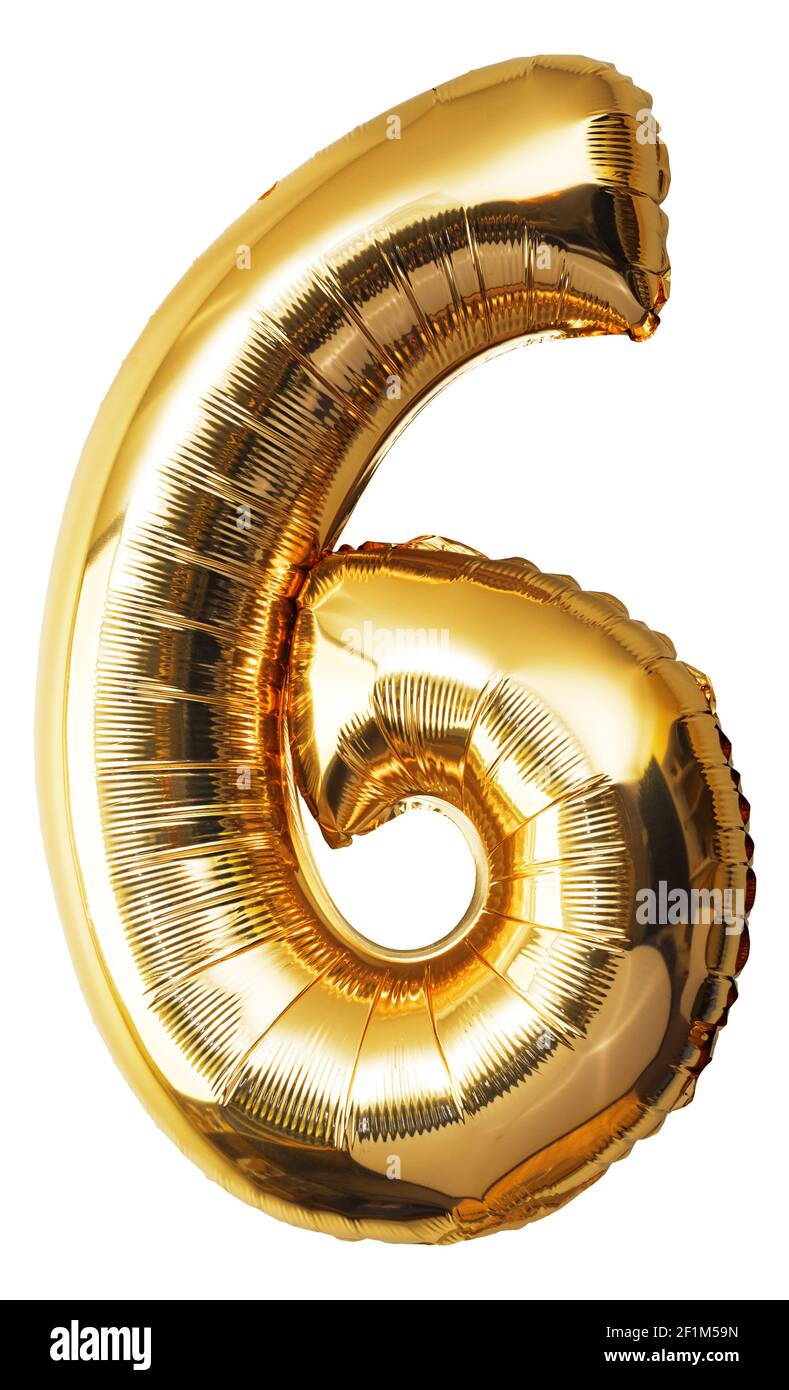 Gold number foil balloon Cut Out Stock Images & Pictures - Alamy
