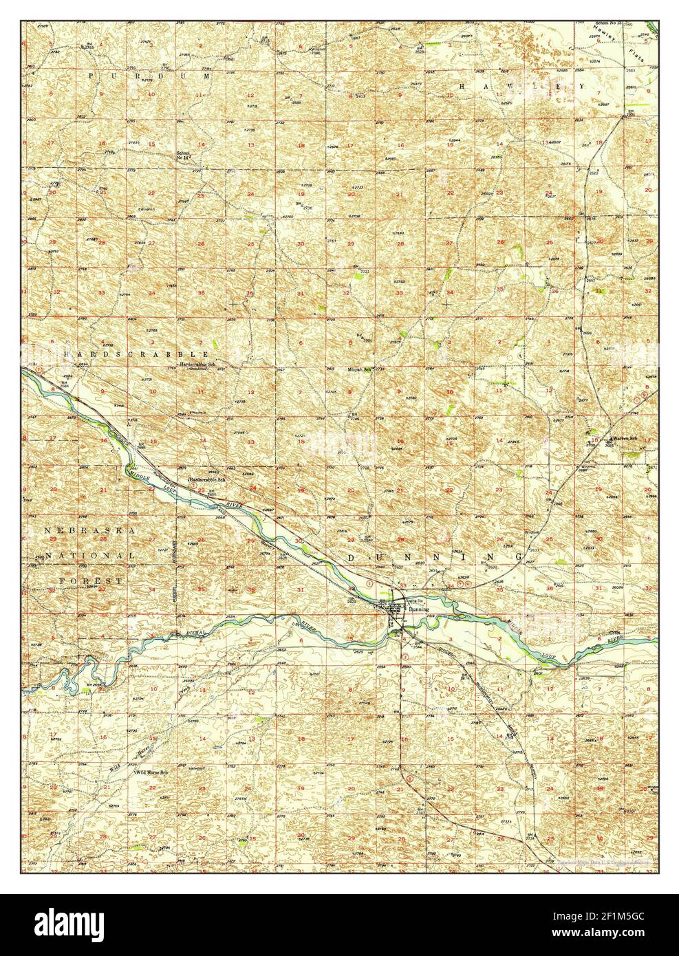 Dunning, Nebraska, map 1951, 1:62500, United States of America by ...