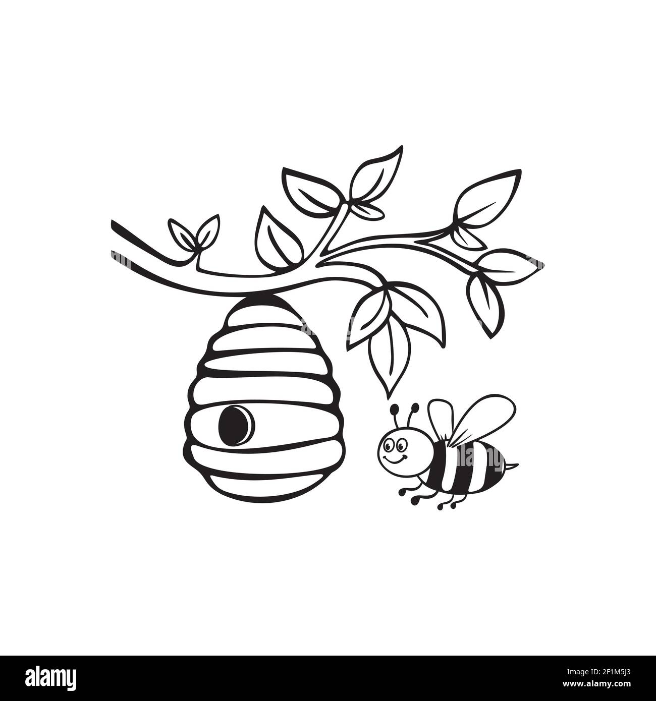 Beehive with Honey Bee, Bumble Bee vector Stock Vector Image & Art - Alamy