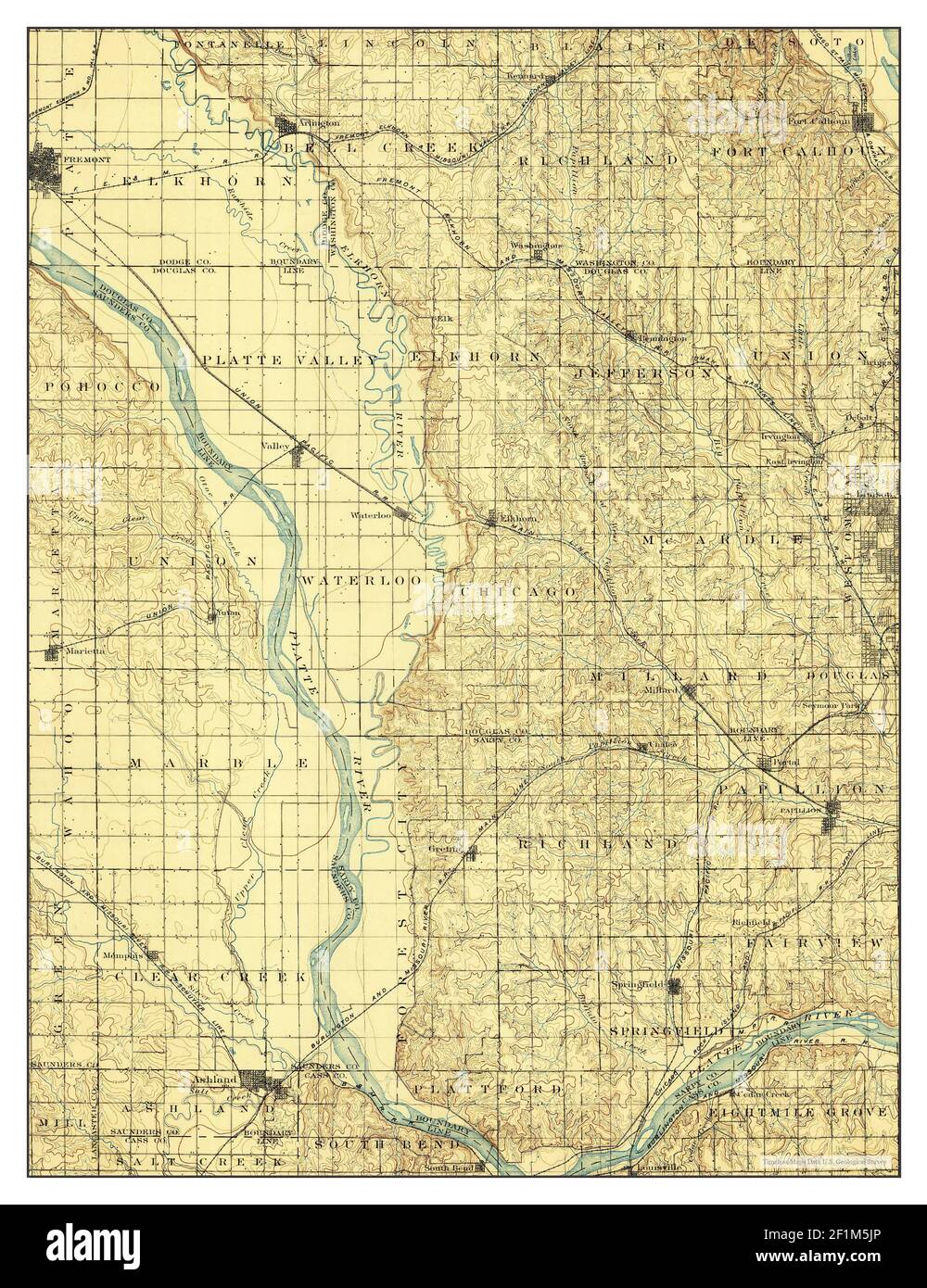 Map of fremont nebraska hi-res stock photography and images - Alamy