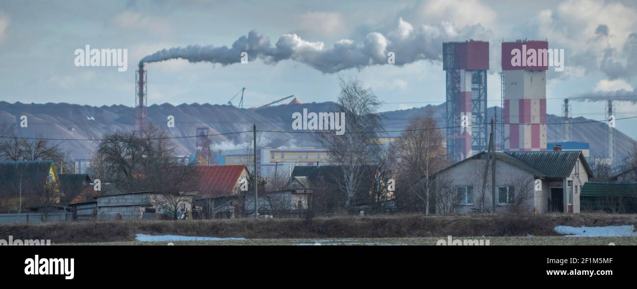 mines for the extraction of potash salt in the city of Soligorsk ...