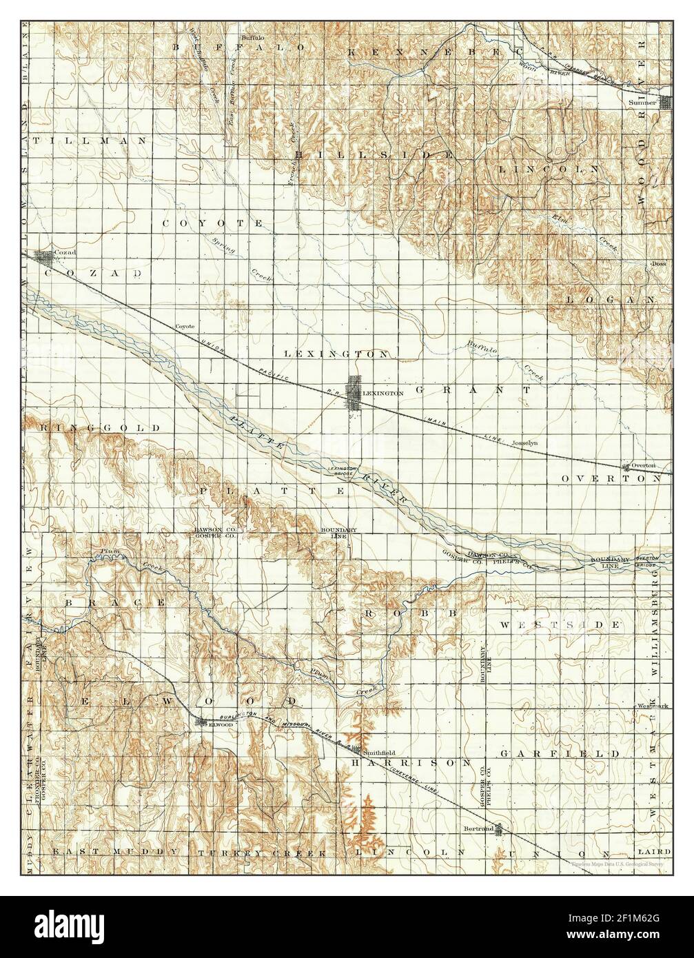 Lexington, Nebraska, map 1899, 1:125000, United States of America by ...