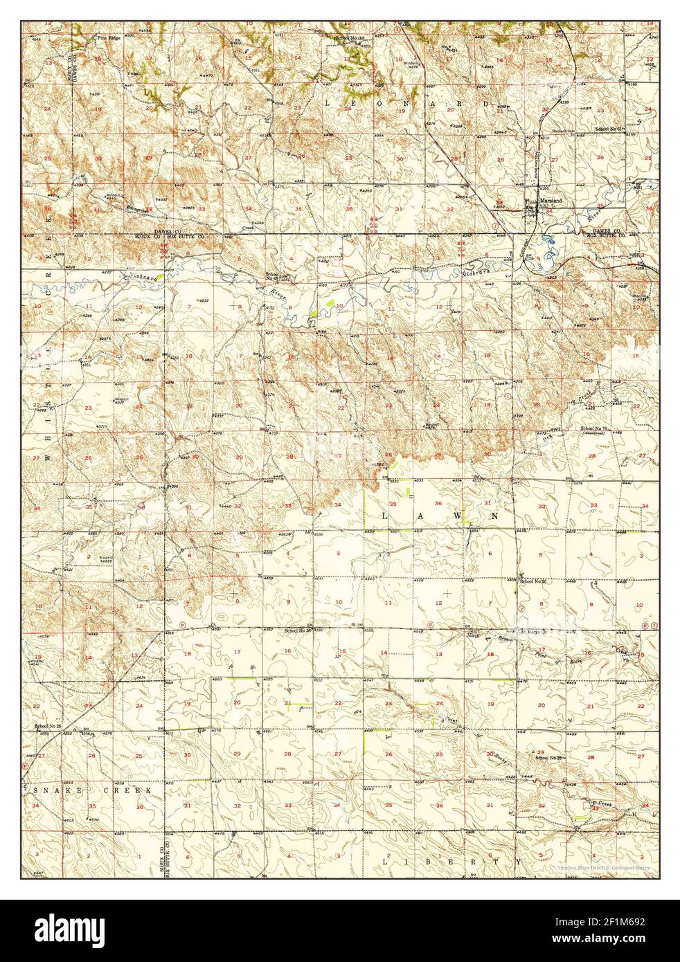 Marsland, Nebraska, map 1951, 1:62500, United States of America by ...