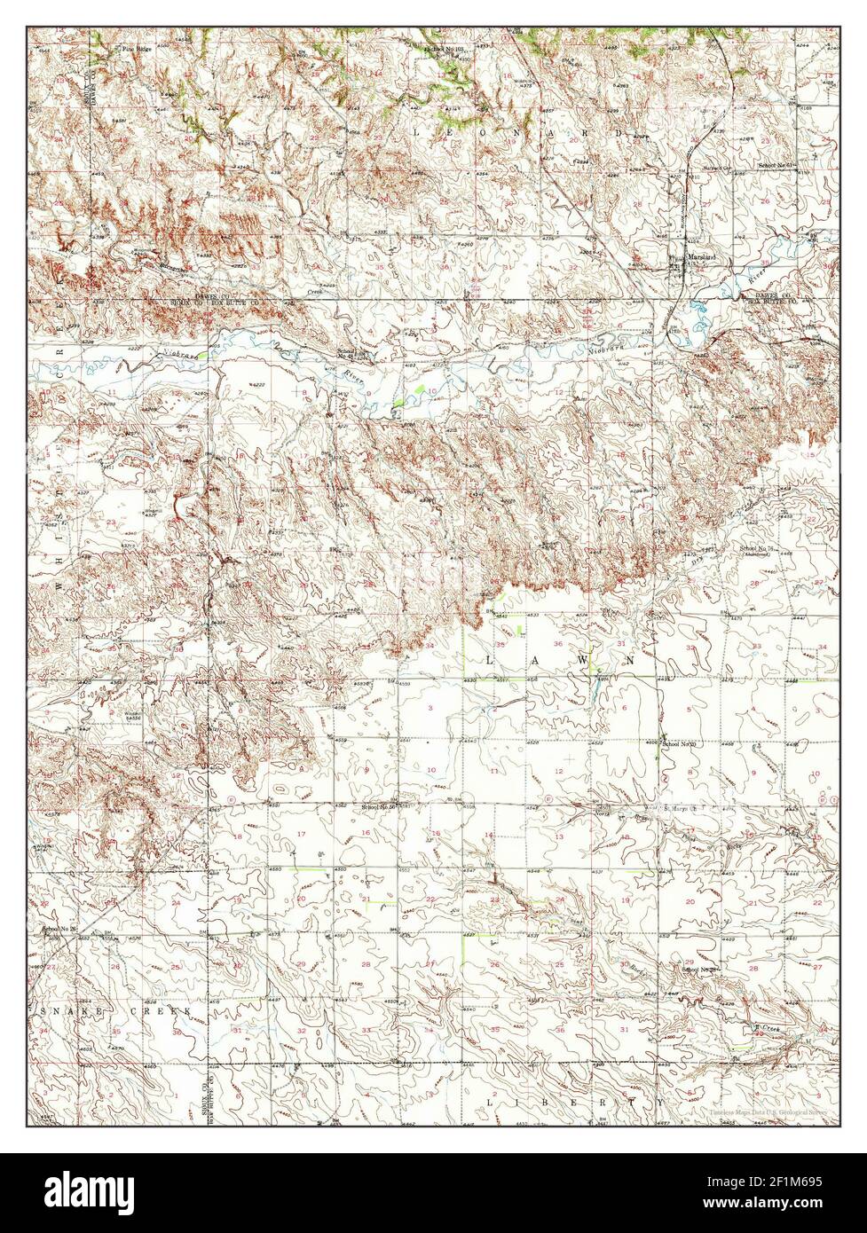 Marsland, Nebraska, map 1951, 1:62500, United States of America by ...