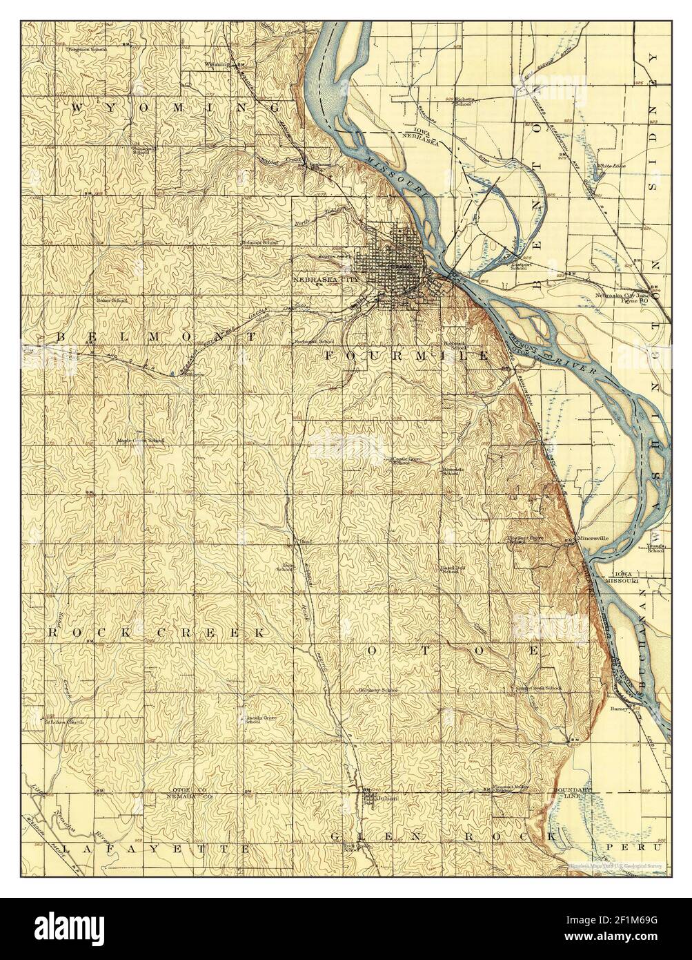 Nebraska City, Nebraska, map 1907, 1:62500, United States of America by ...