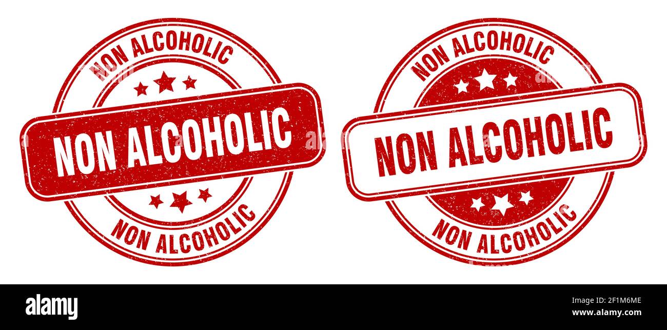 non alcoholic stamp. non alcoholic sign. round grunge label Stock ...
