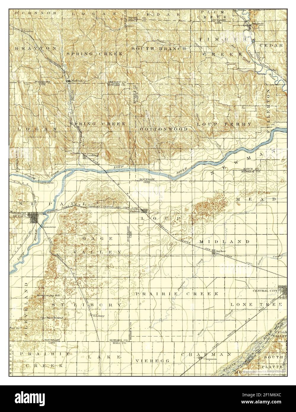 Map of st paul nebraska Cut Out Stock Images & Pictures - Alamy