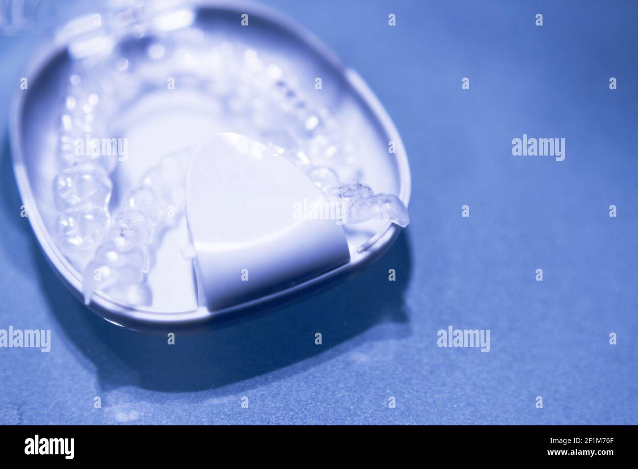 Retainer splint and transparent teeth corrector. No people Stock Photo ...