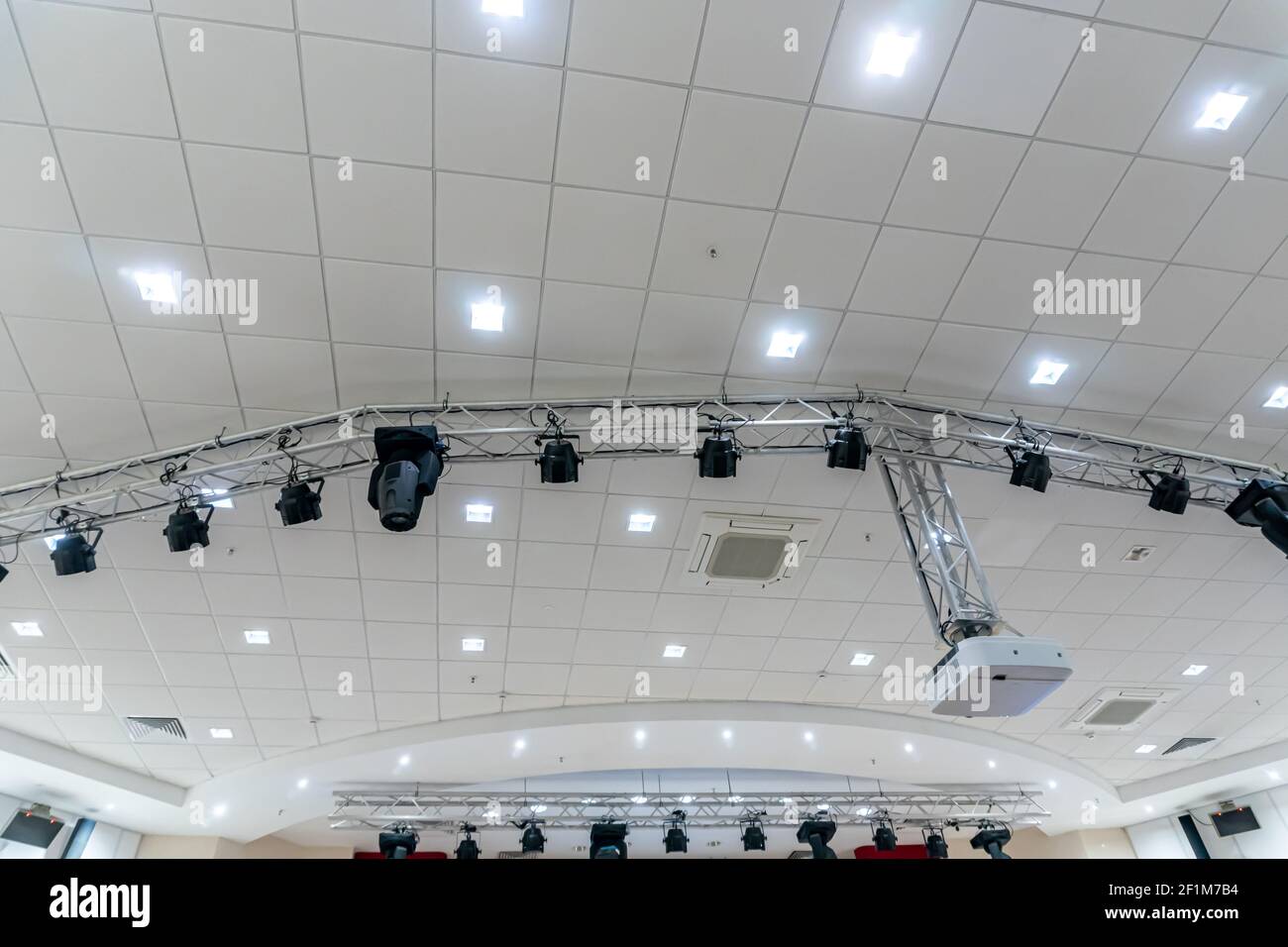 Spotlight installed on the ceiling of the event space Stock Photo - Alamy