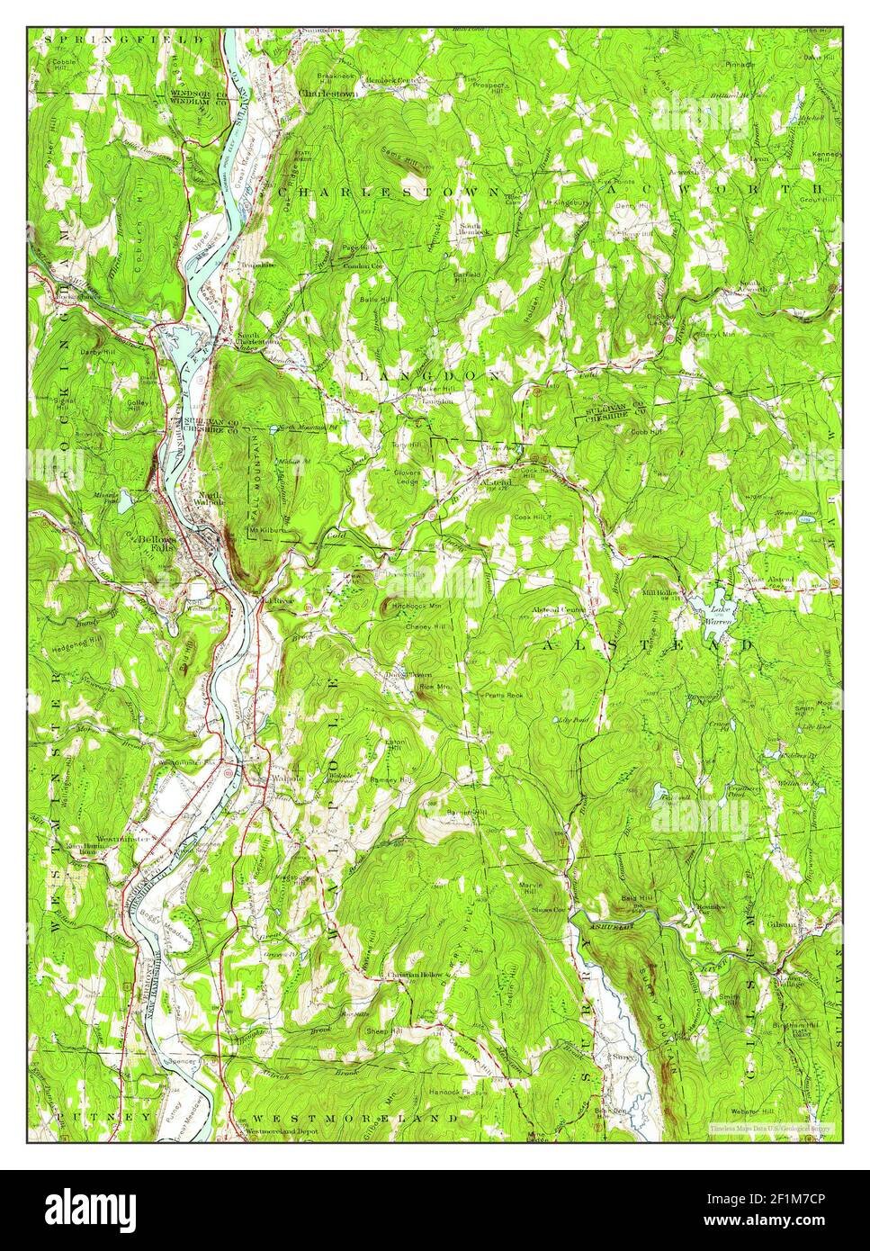 Map of bellows falls Cut Out Stock Images & Pictures - Alamy