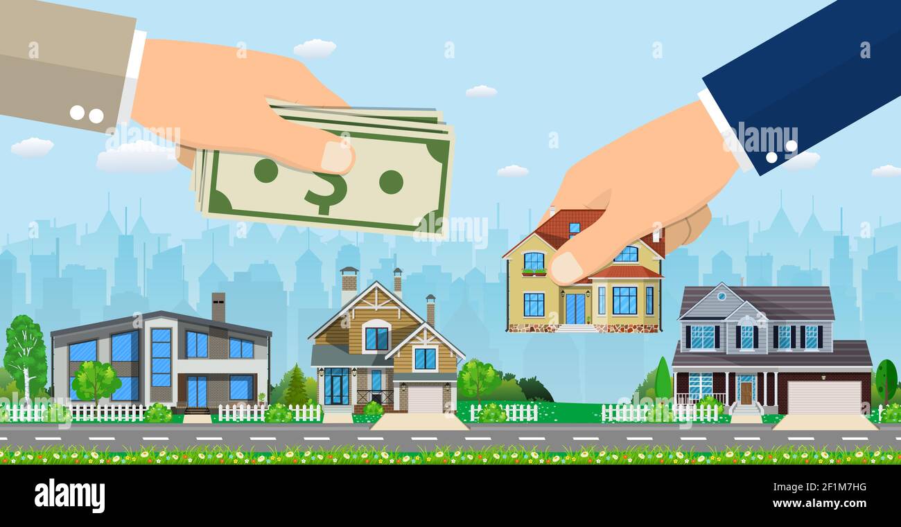 Money and model house Stock Vector Images - Alamy