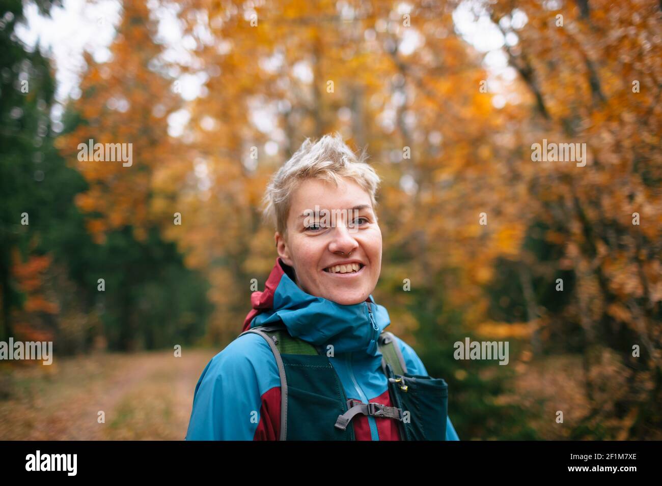 Portrait of female hiker Stock Photo - Alamy