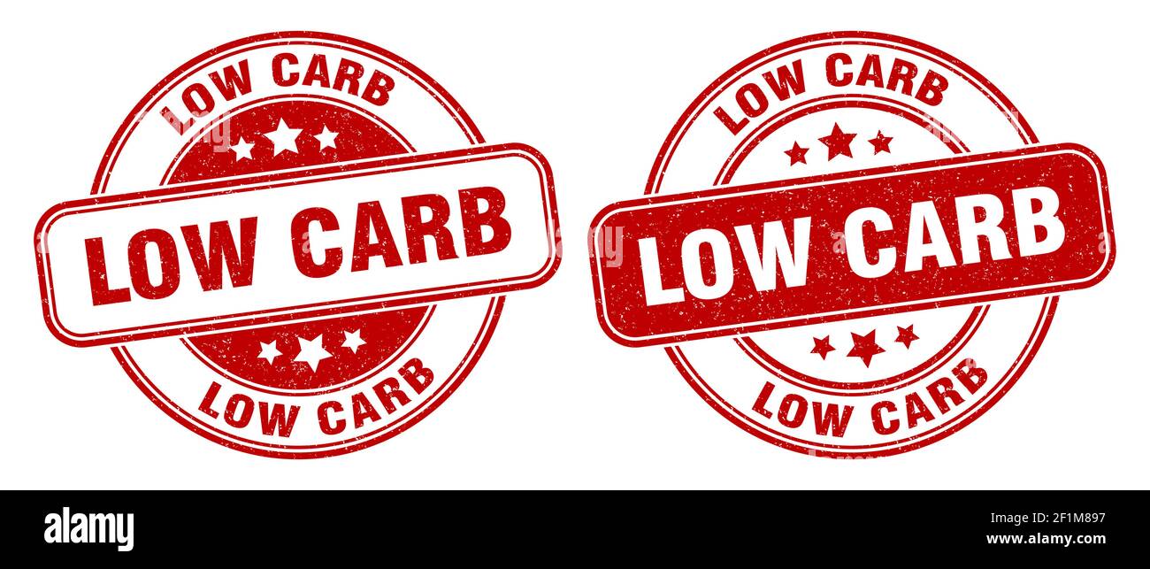 low carb stamp. low carb sign. round grunge label Stock Vector Image ...