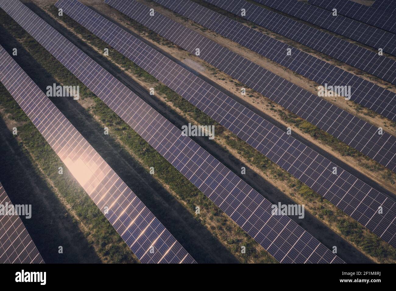 Aerial view of solar farm Stock Photo - Alamy