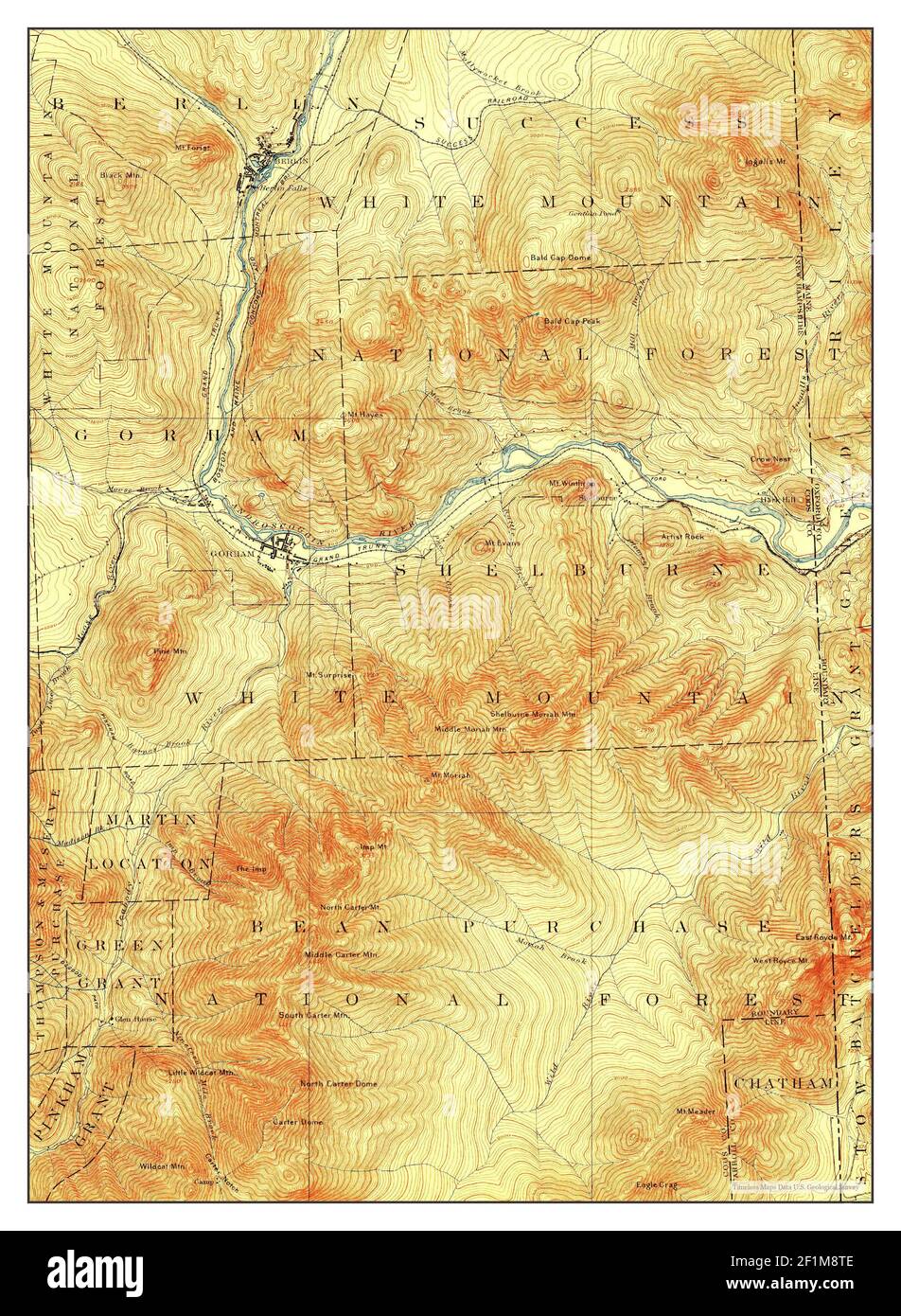 Gorham new hampshire map hi-res stock photography and images - Alamy