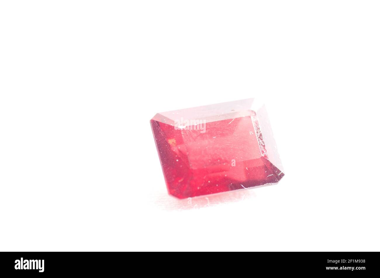 ruby red garnet jewel crystal on a white background Stock Photo - Alamy