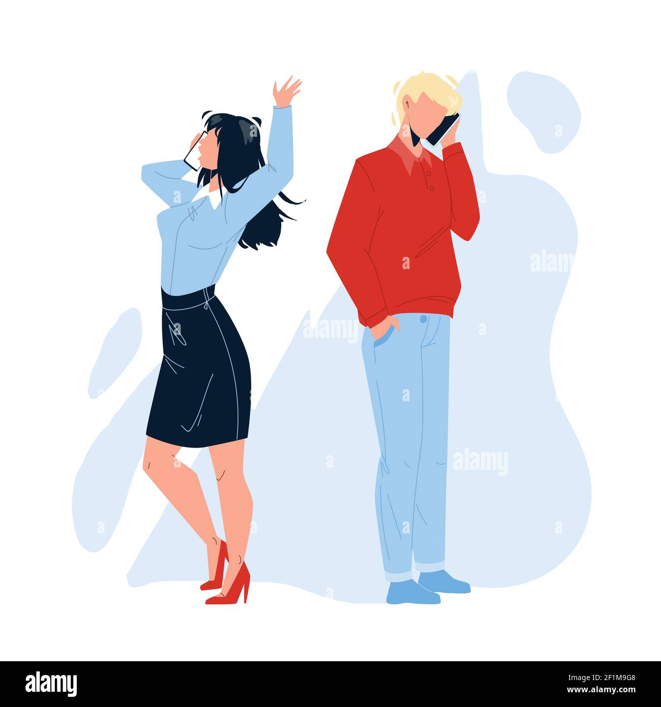 Phone Communication And Conversation People Vector Illustration Stock ...