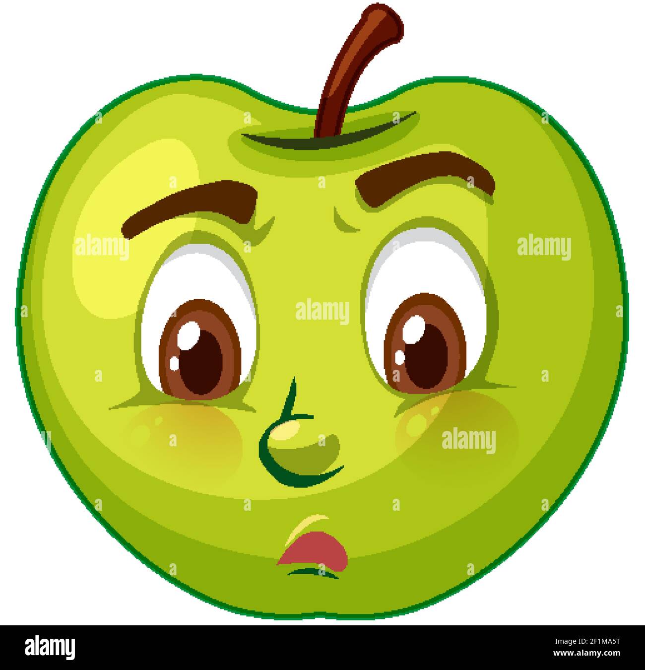 Apple cartoon character with facial expression illustration Stock ...