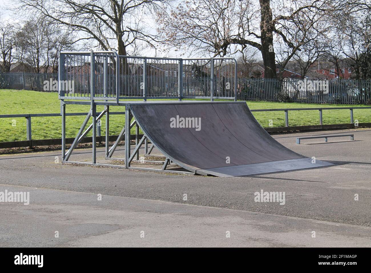 The Curved Slope of an Outdoor Skateboard Stunt Ramp Stock Photo - Alamy