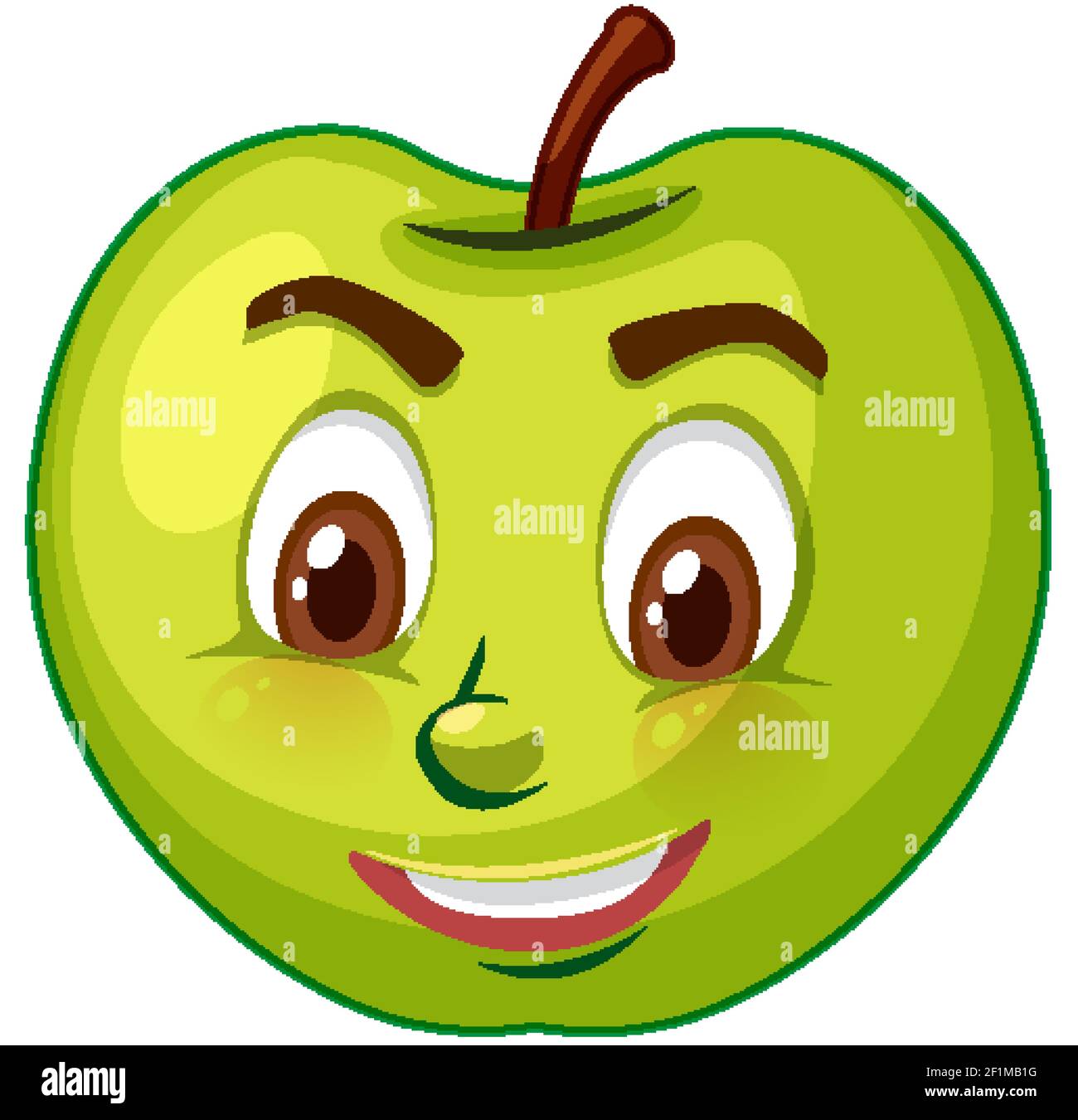 Apple cartoon character with facial expression illustration Stock ...