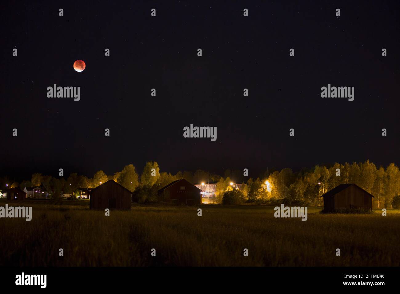 Red full moon on sky Stock Photo - Alamy
