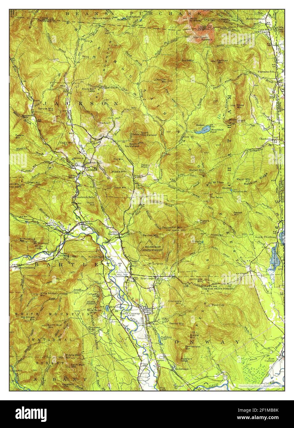 Map of north conway hi-res stock photography and images - Alamy