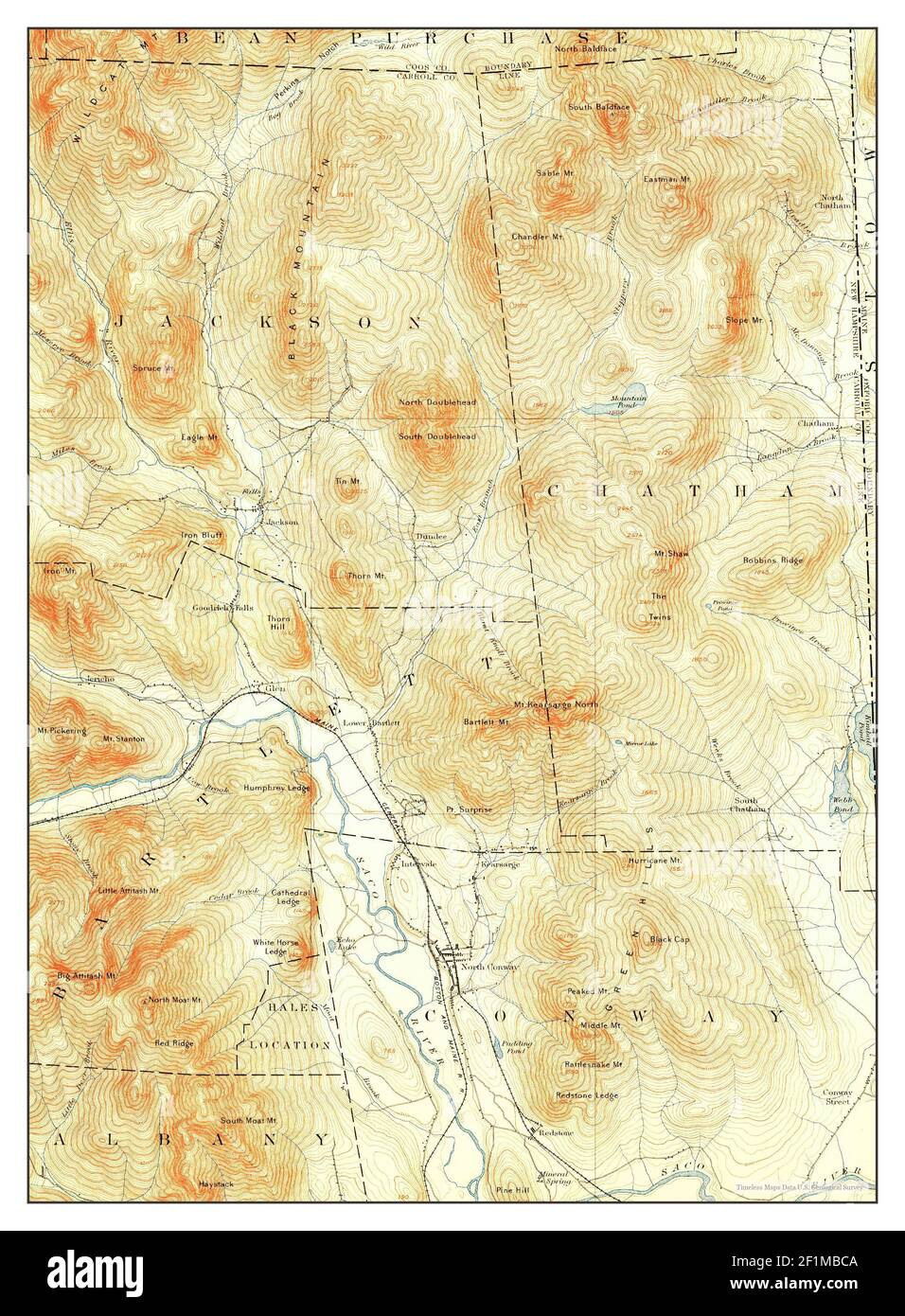 North conway map Cut Out Stock Images & Pictures - Alamy