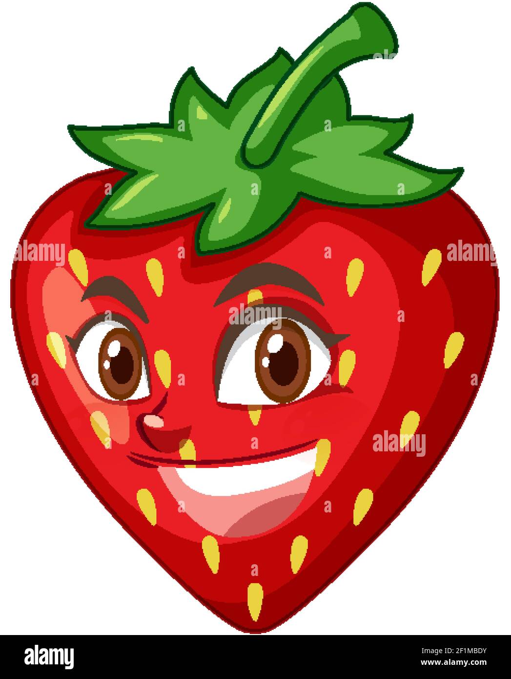 Strawberry cartoon character with facial expression illustration Stock ...