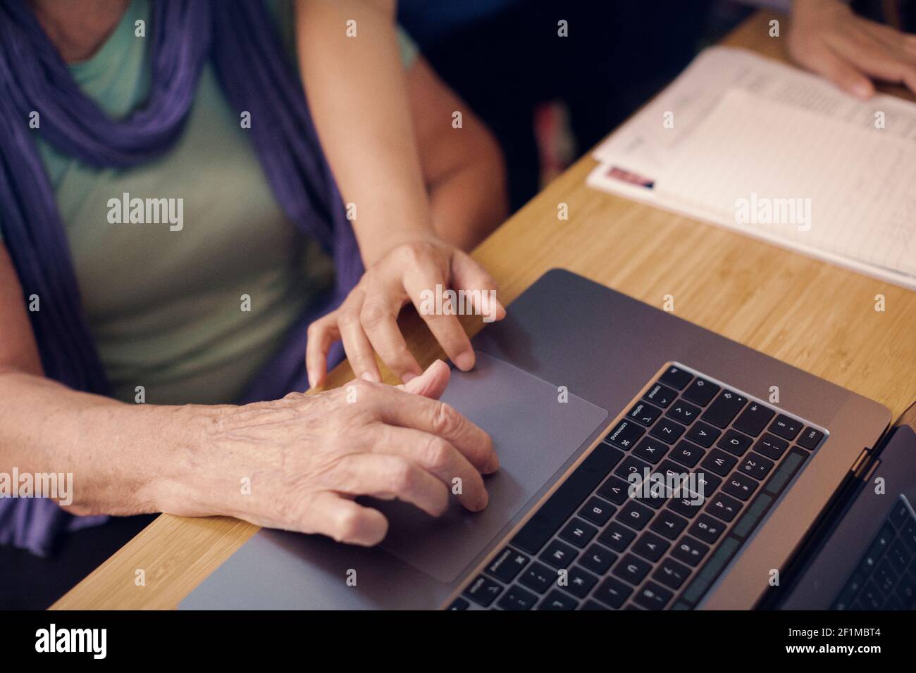 Asian adult hands using laptop hi-res stock photography and images - Alamy