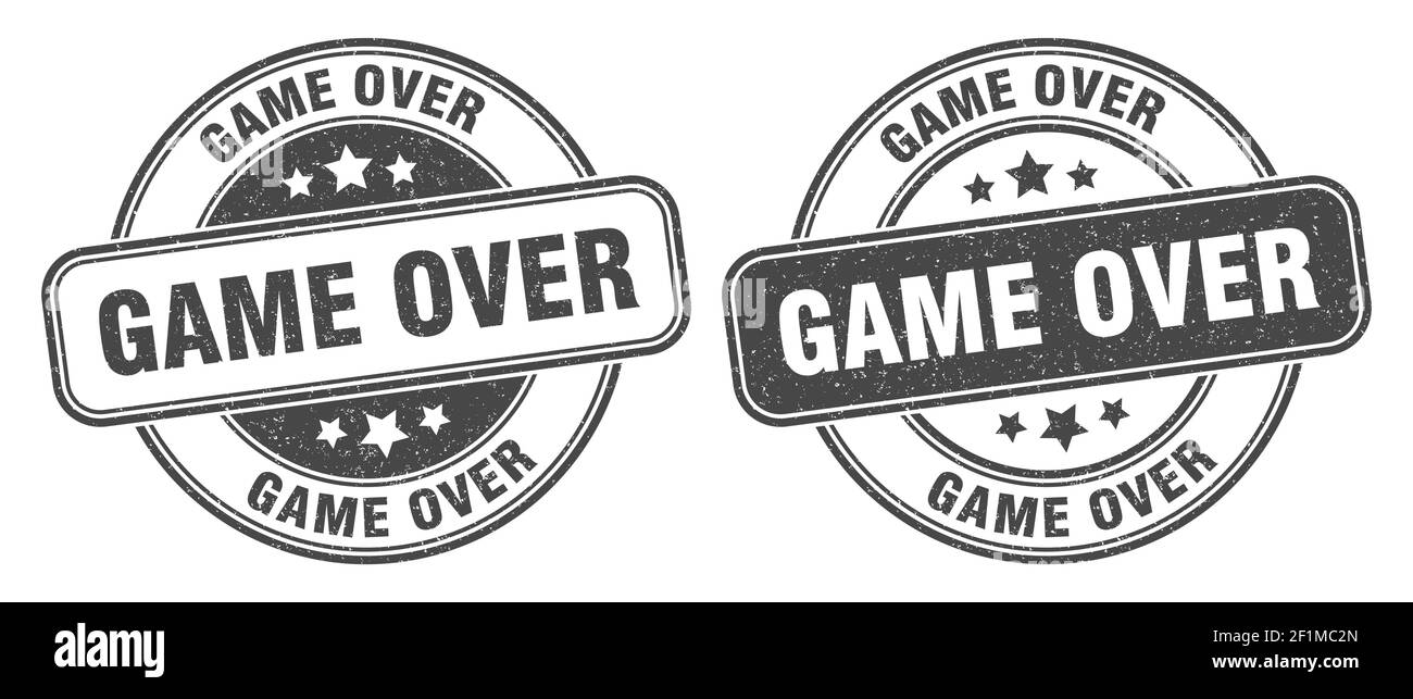 game over stamp. game over sign. round grunge label Stock Vector Image ...