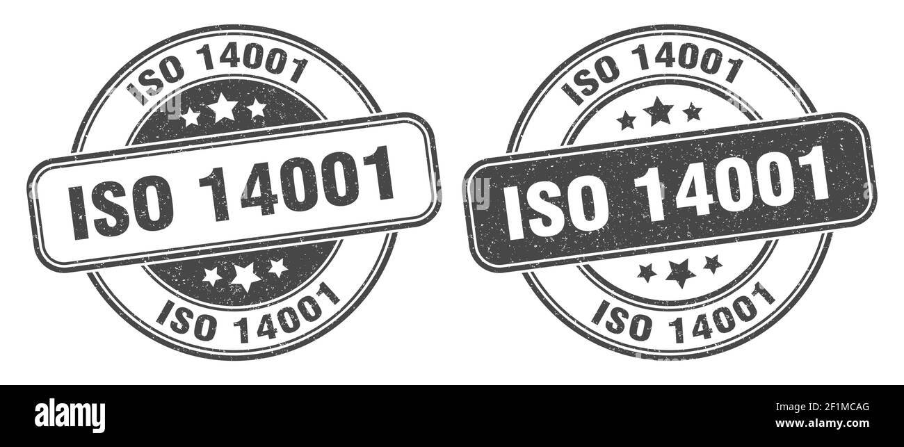 iso 14001 stamp. iso 14001 sign. round grunge label Stock Vector Image ...