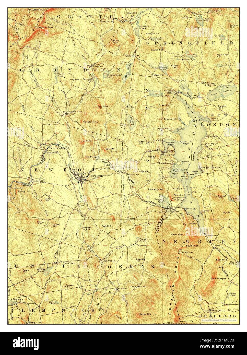 Map of sunapee new hampshire hi-res stock photography and images - Alamy