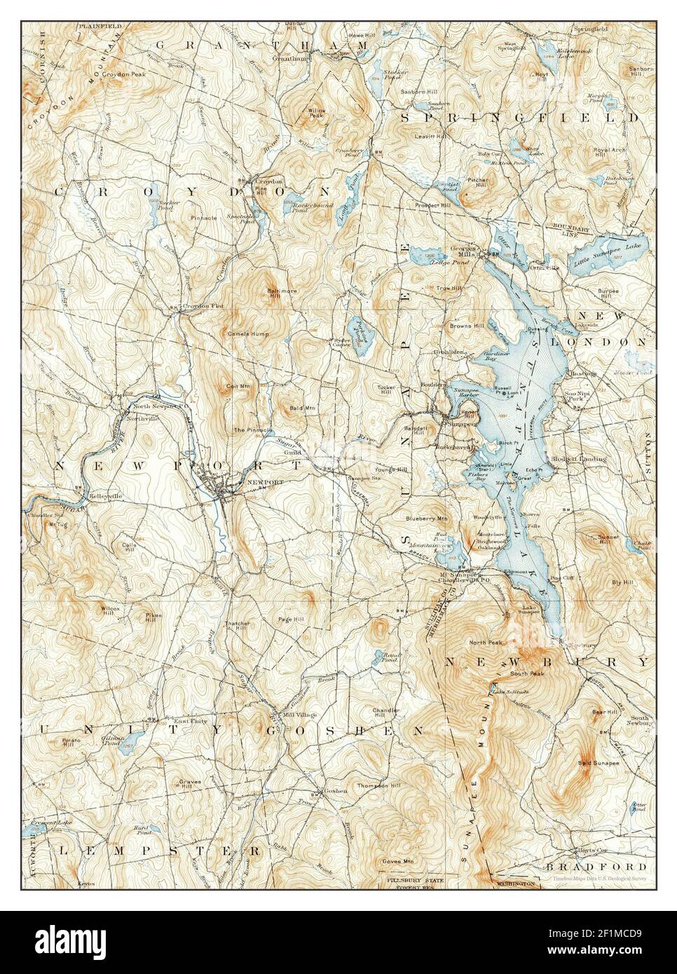 Map of sunapee new hampshire hi-res stock photography and images - Alamy