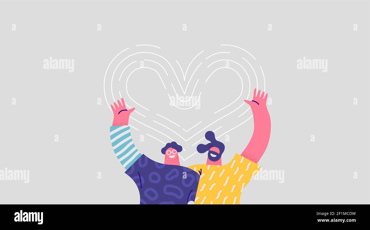 Cartoon illustration two friends hugging hi-res stock photography and ...