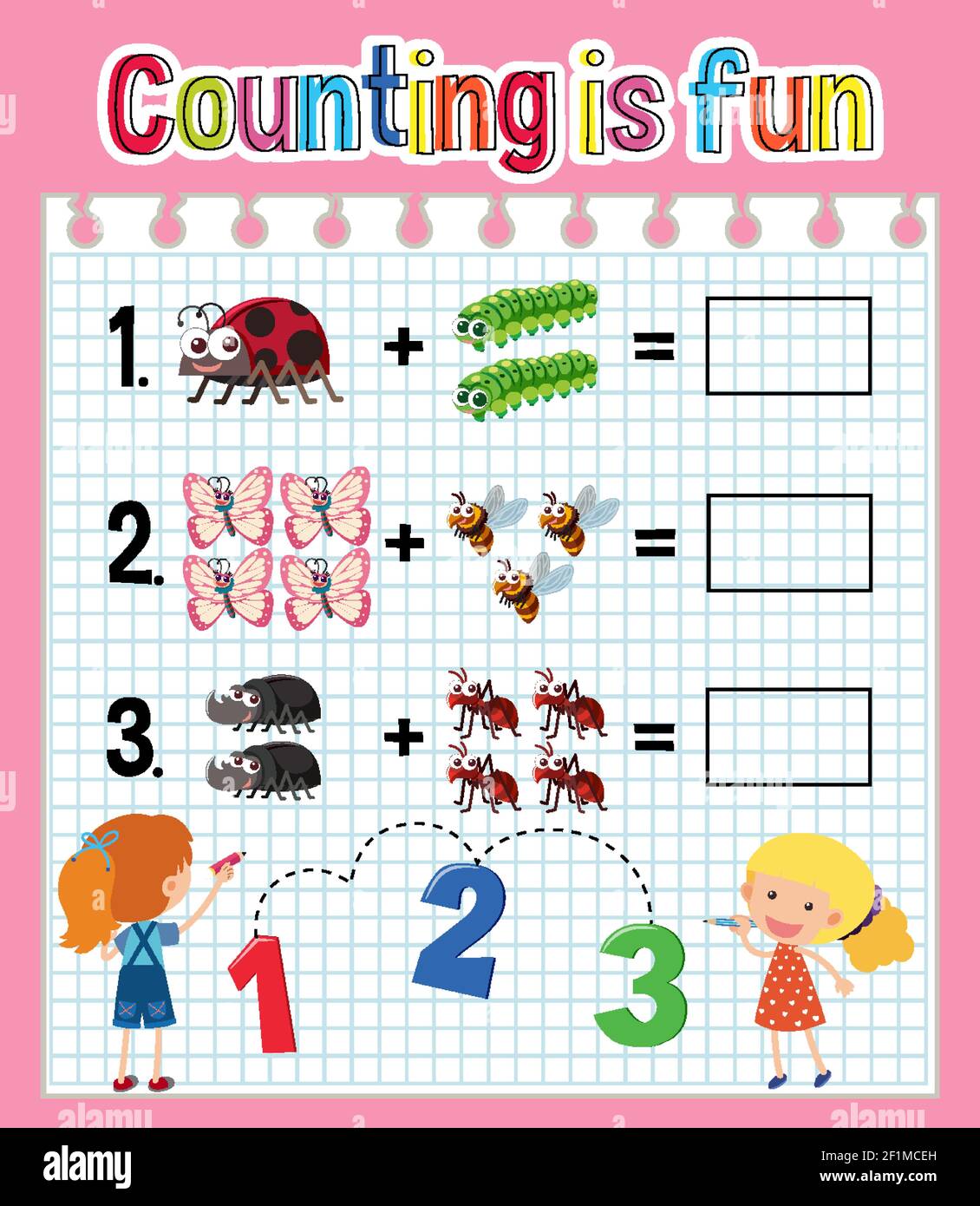 Math count number worksheet illustration Stock Vector Image & Art - Alamy