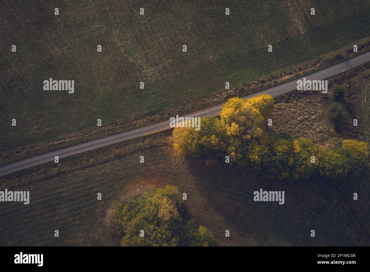 Aerial view of country road Stock Photo - Alamy